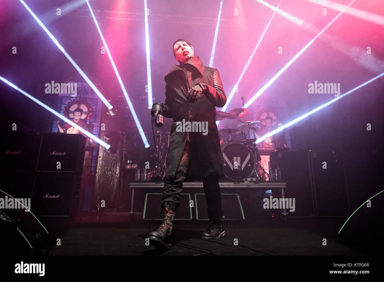 Marilyn Manson, the American musician and singer, performs a live ...