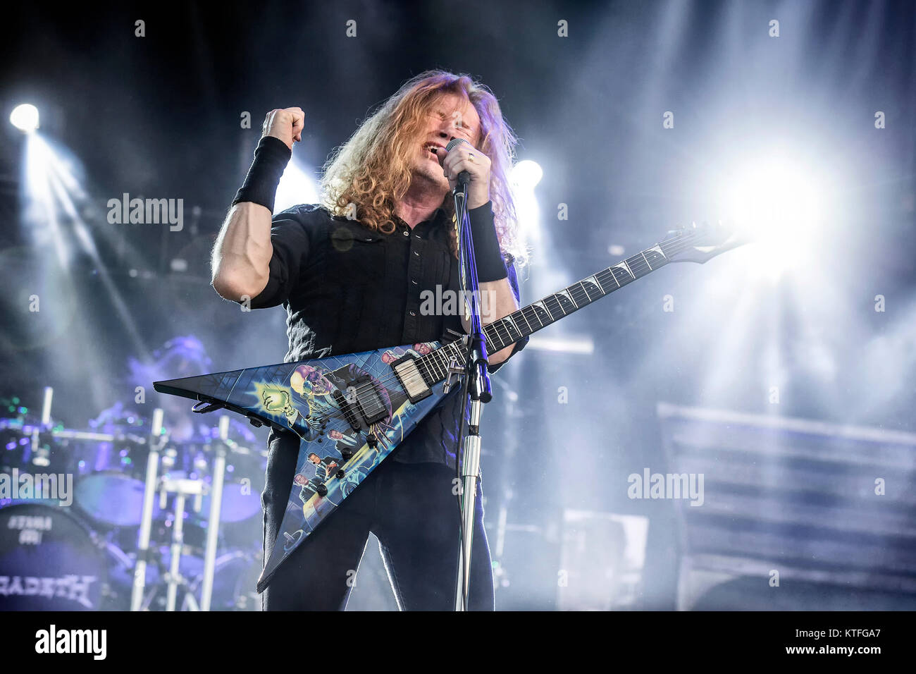 The American thrash metal band Megadeth performs a live concert at the ...