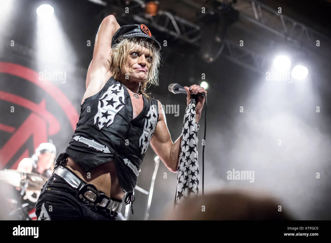 The Finnish rock musician and glam rock singer Michael Monroe performs ...