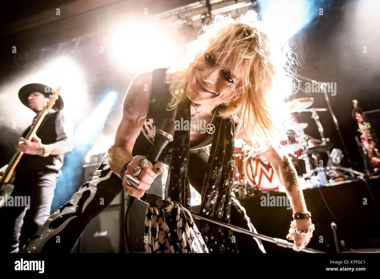 The Finnish rock musician and glam rock singer Michael Monroe performs ...