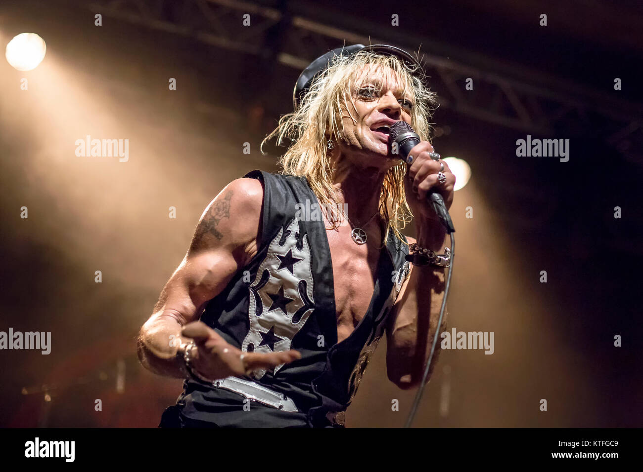 The Finnish rock musician and glam rock singer Michael Monroe performs ...