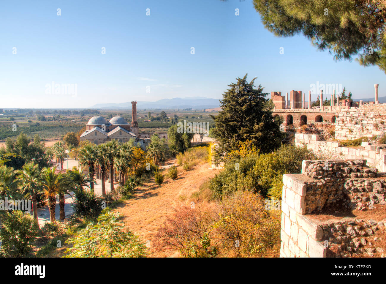 The historical Isa Bey mosque in the town of Selcuk near the famous ...