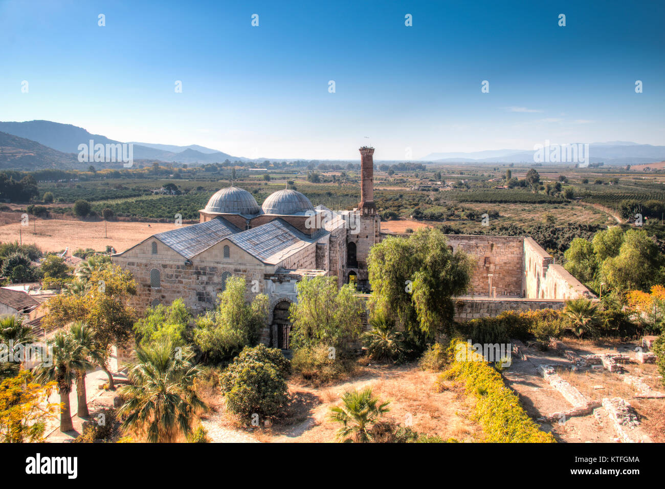 The historical Isa Bey mosque in the town of Selcuk near the famous ...