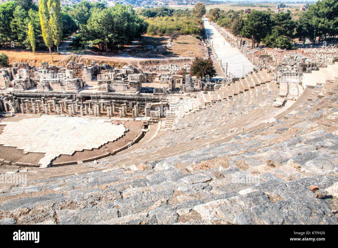 The ruins of the ancient Greek city Ephesus near the town of Selcuk in ...