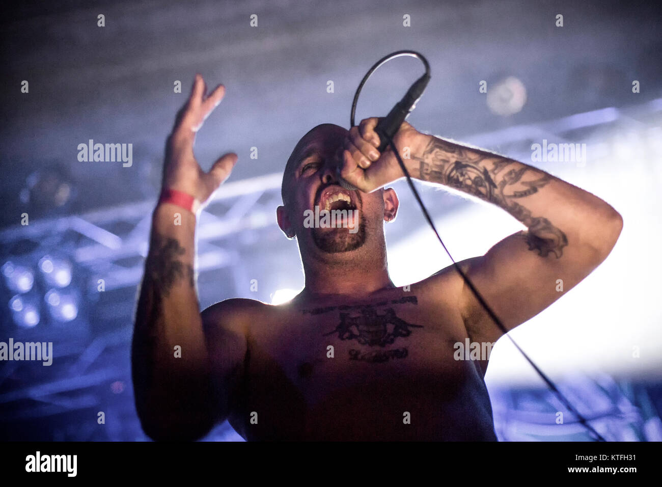 The Australian death metal band Psycroptic performs a live concert at ...