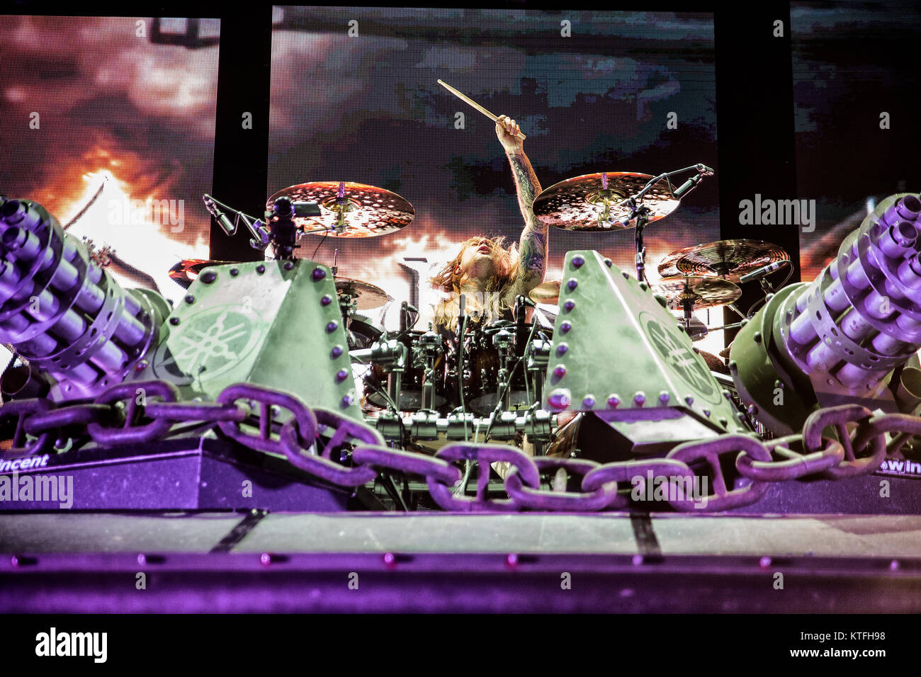 The Swedish heavy metal band Sabaton performs a live concert Sentrum ...