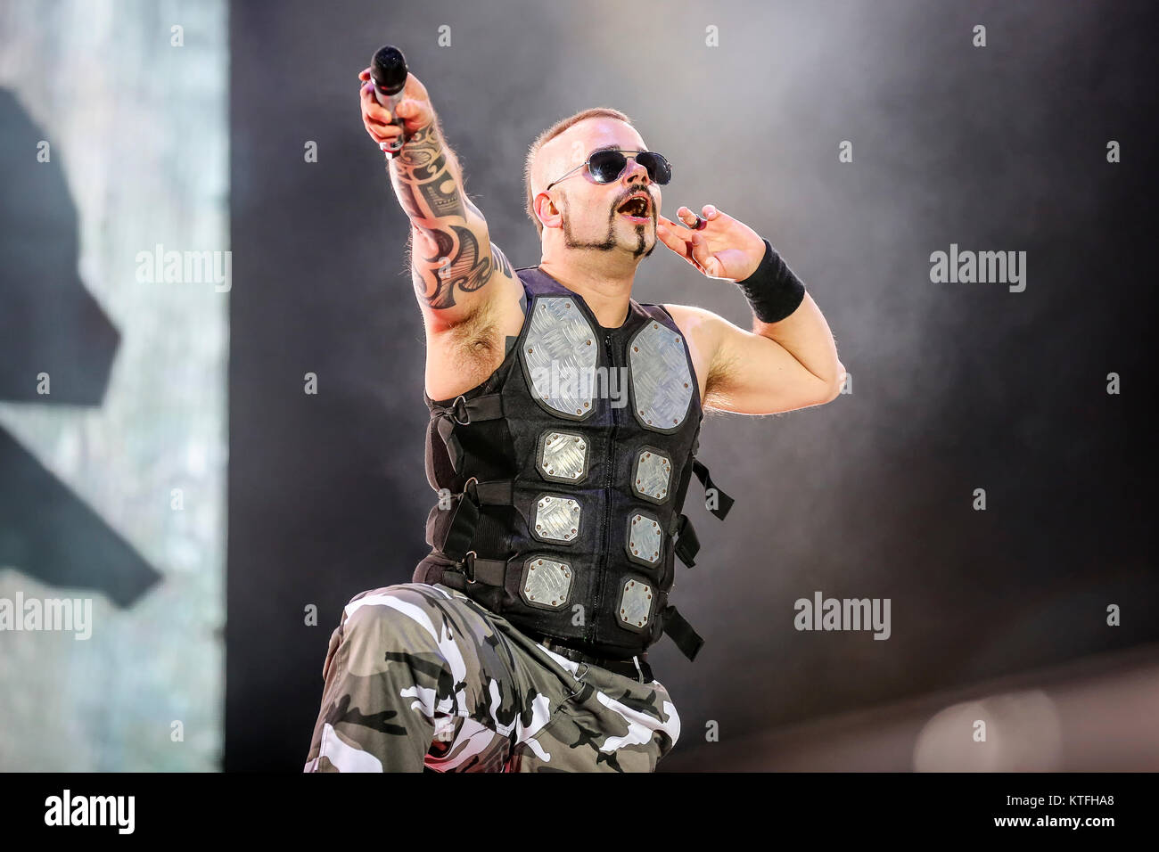 The Swedish heavy metal band Sabaton performs a live concert at the ...