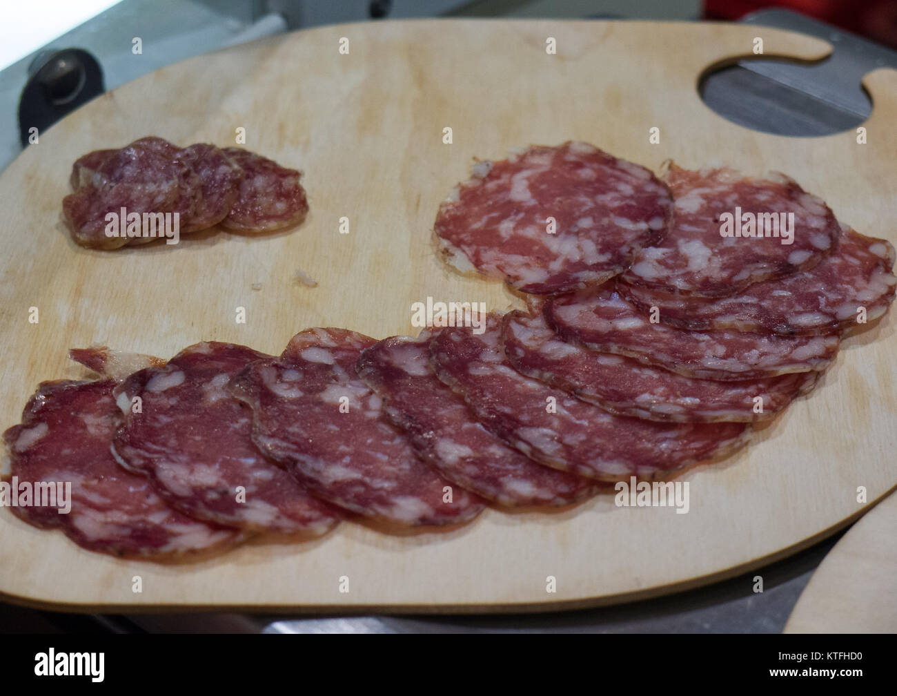 Fresh italian sliced salami sausage hi-res stock photography and images ...