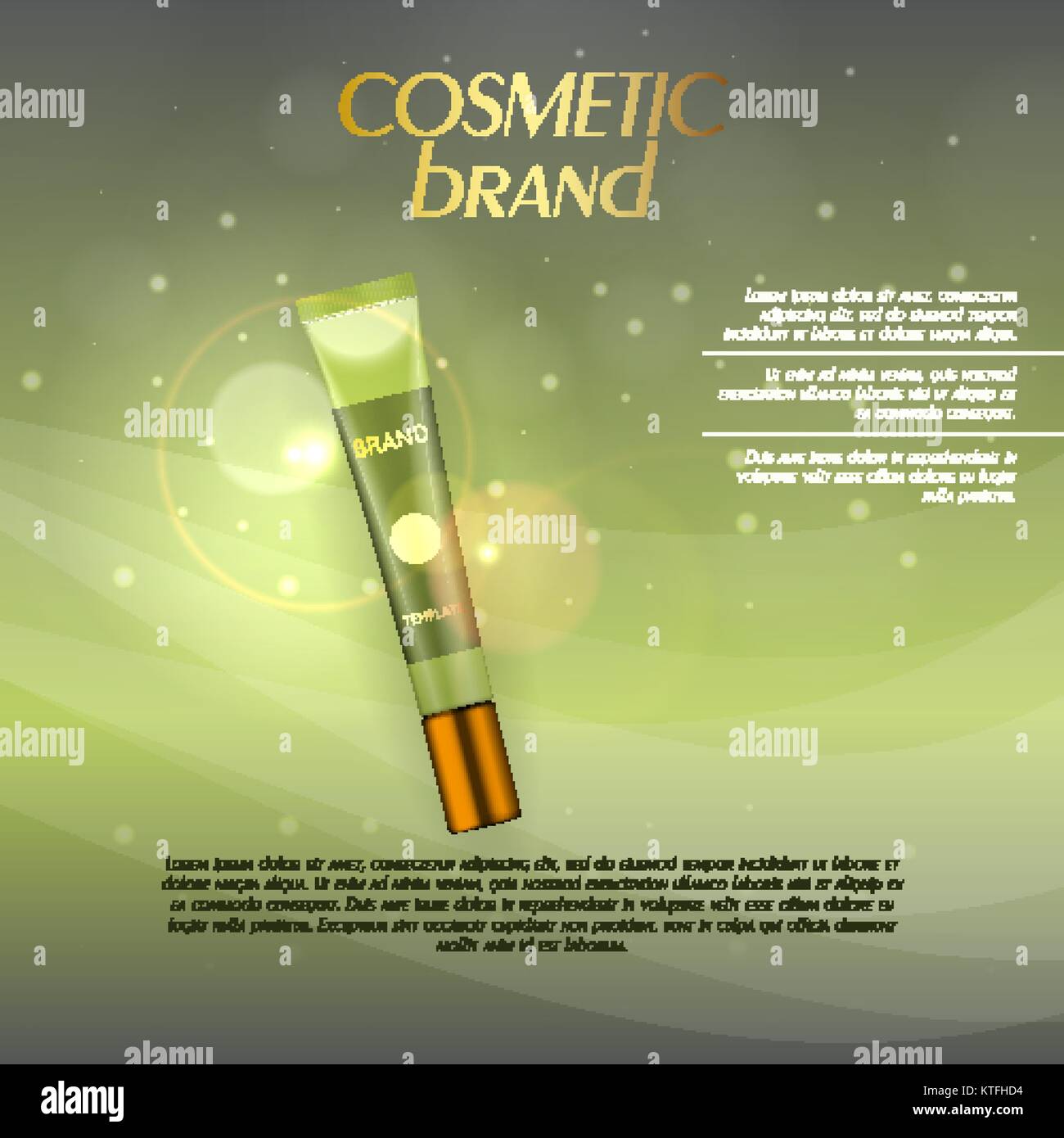 Vector 3D cosmetic illustration on a soft light background with flare ...