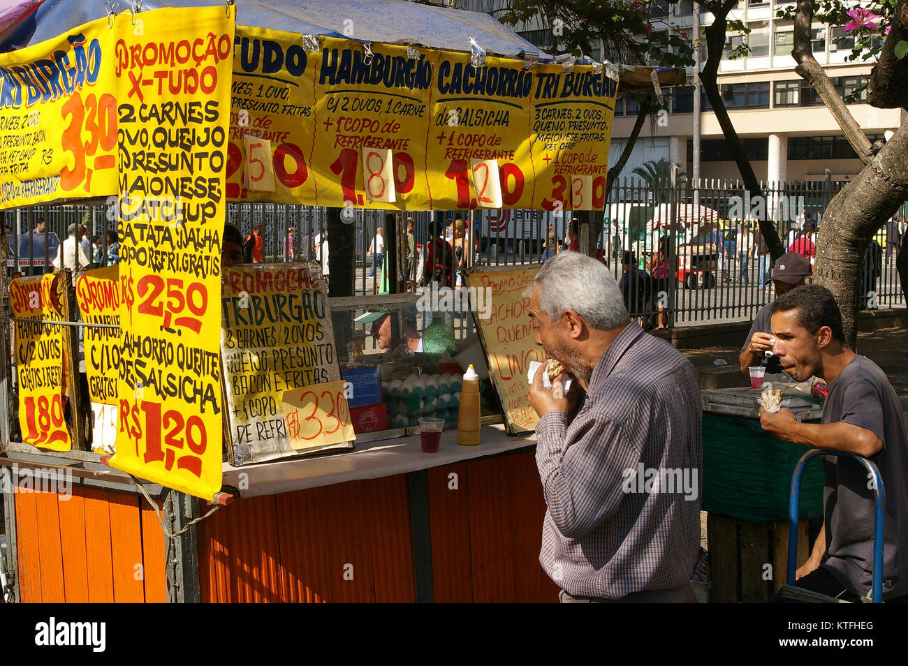 Stall selling fresh food on the streets of Rio de Janeiro, Brazil Stock ...