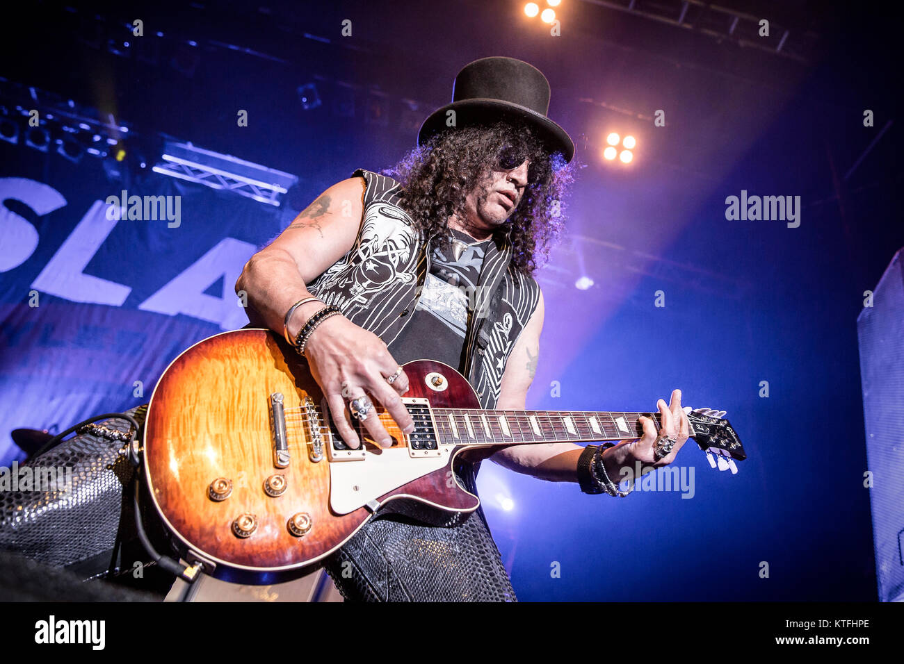 The American musician and guitarist Slash performs a live concert with ...