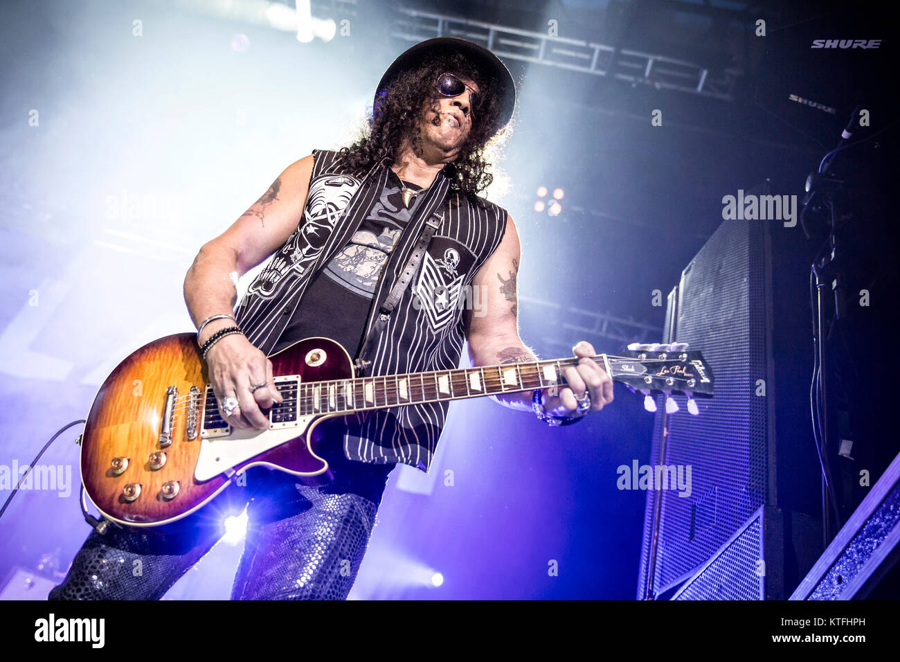 The American musician and guitarist Slash performs a live concert with ...