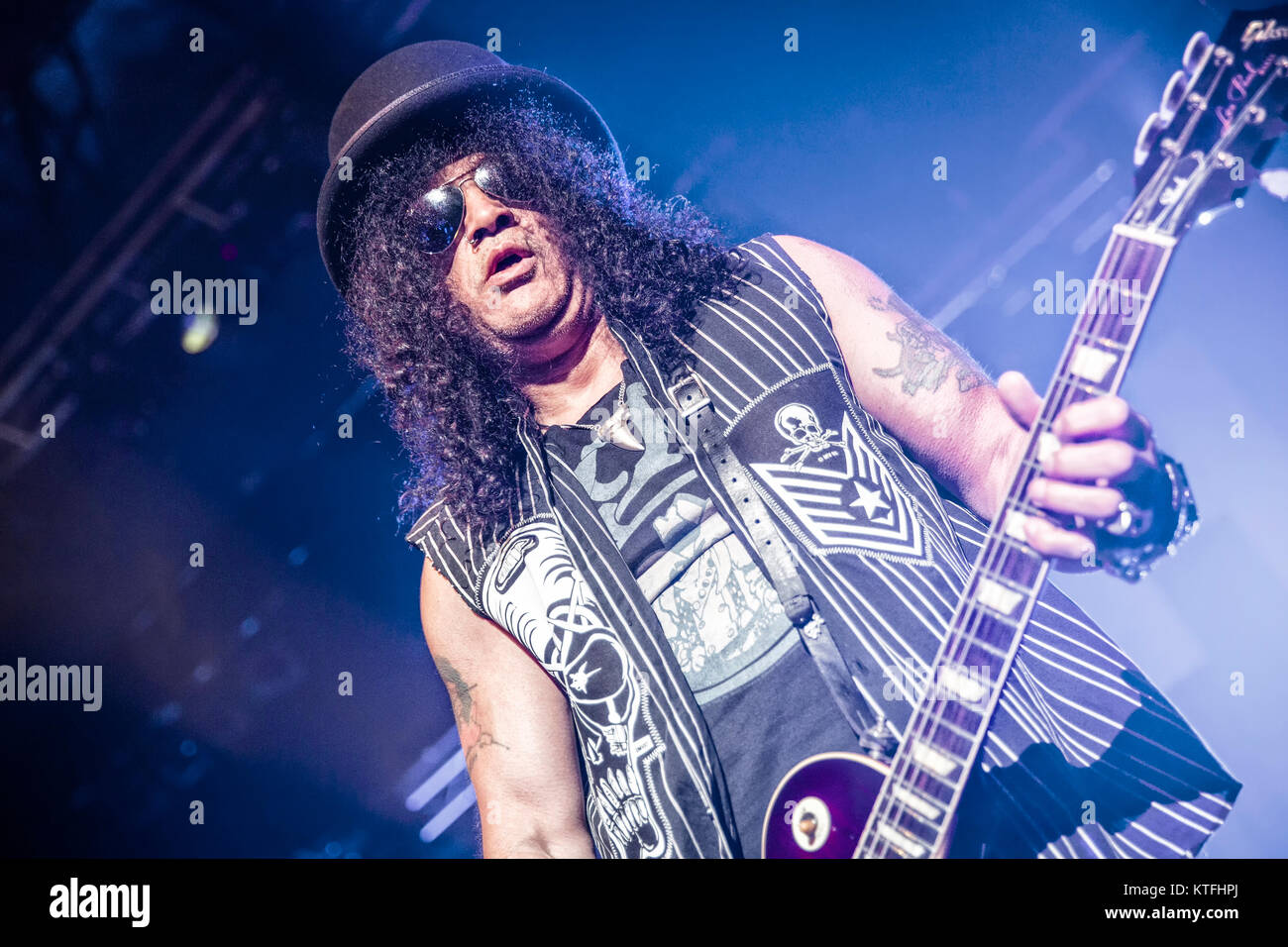 The American musician and guitarist Slash performs a live concert with ...