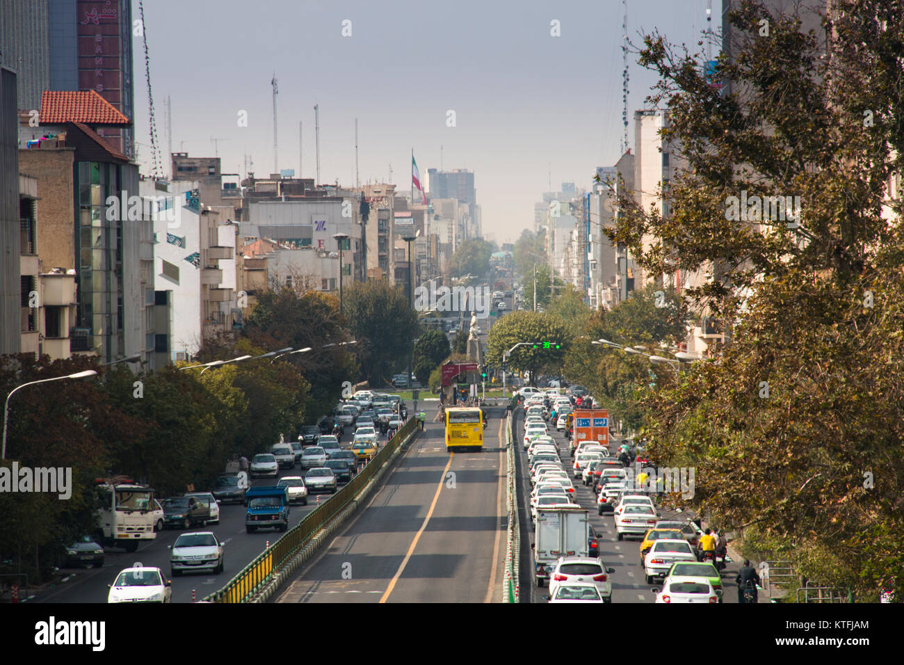 TEHRAN, IRAN – NOVEMBER 2017: A typical street in Tehran, the capital ...