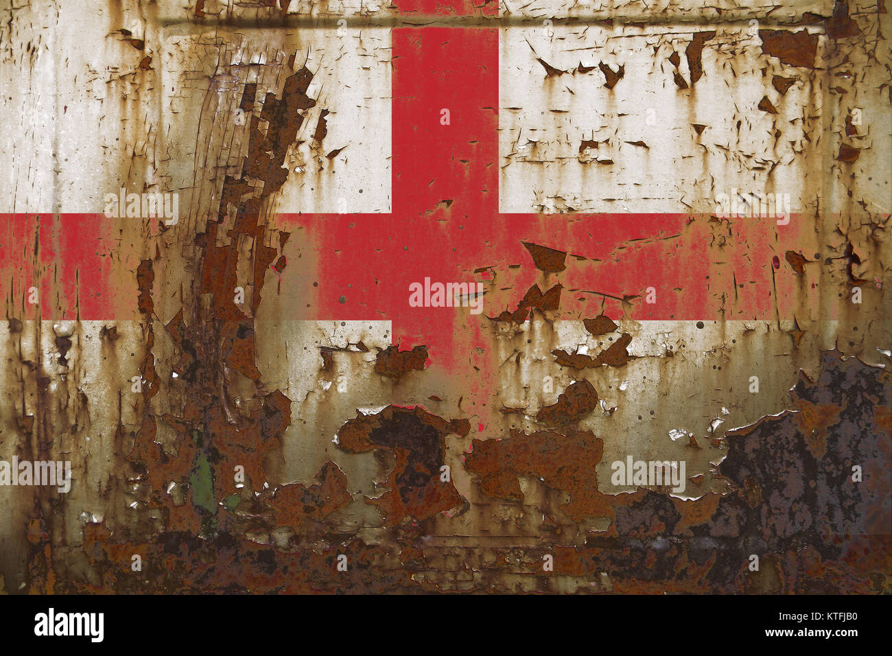 Realistic illustration of coun England flag on dirty, rusty, grunge ...