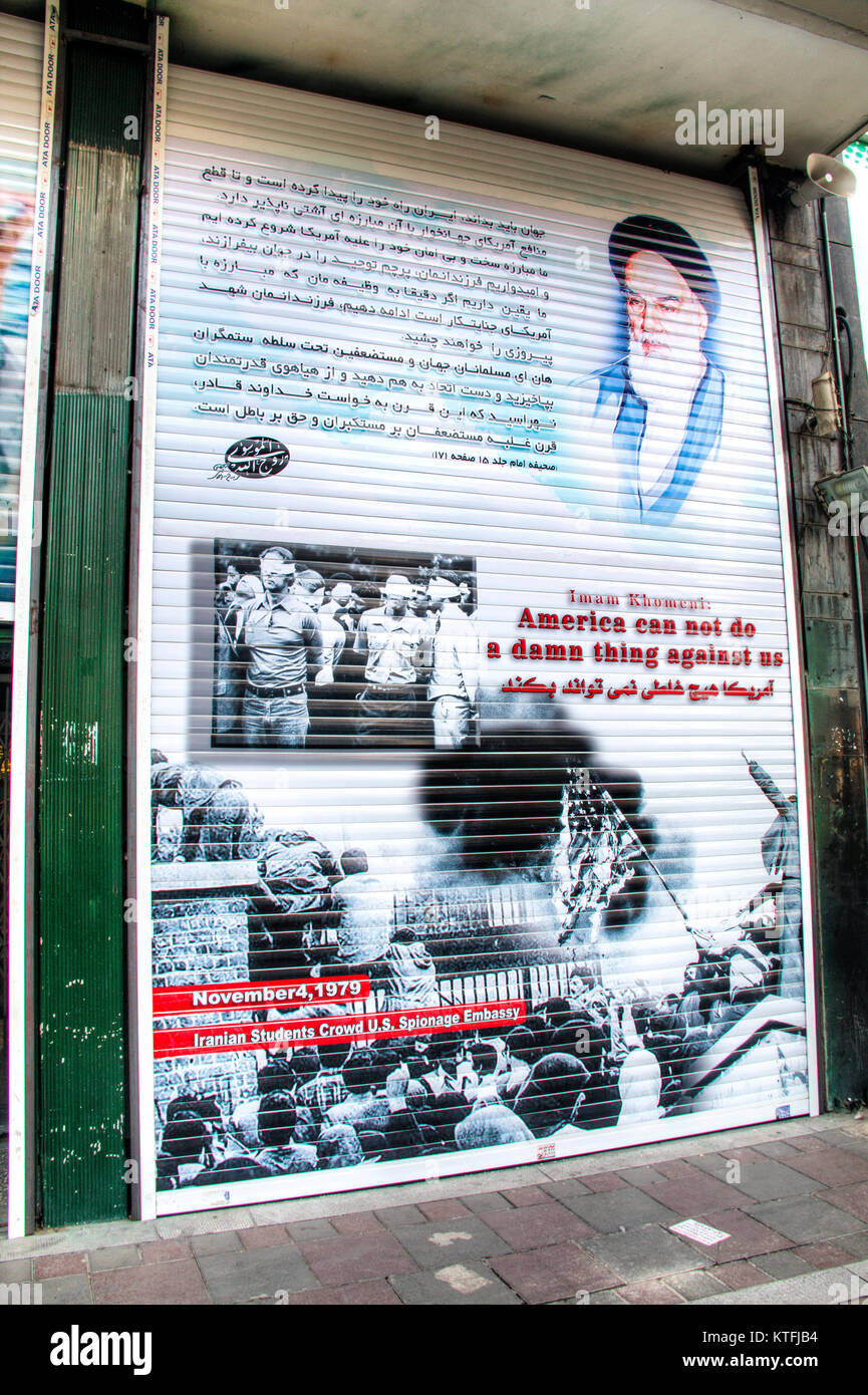 TEHRAN, IRAN – NOVEMBER 2017: Anti America propaganda at the former USA ...