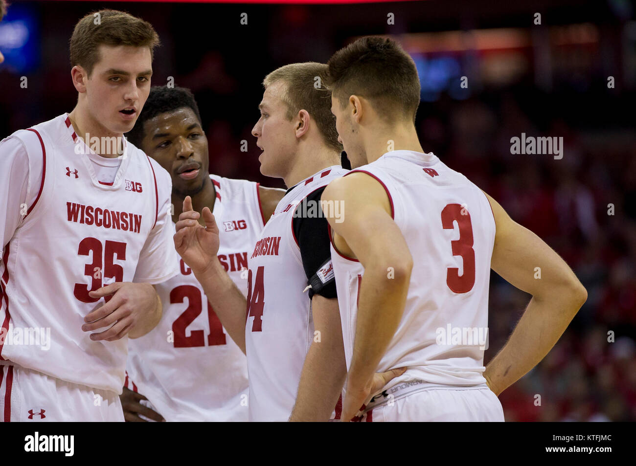 Madison, WI, USA. 23rd Dec, 2017. Wisconsin Badgers guard Brad Davison ...