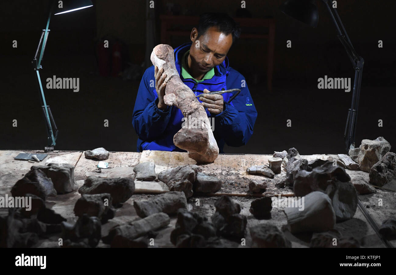 Kunming, China's Yunnan Province. 23rd Dec, 2017. A staff member ...