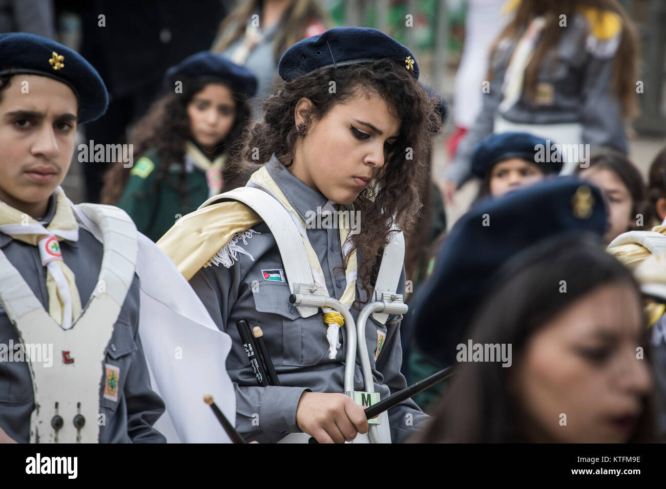 Bethlehem, Palestinian Territories. 24th Dec, 2017. Palestinian scouts ...