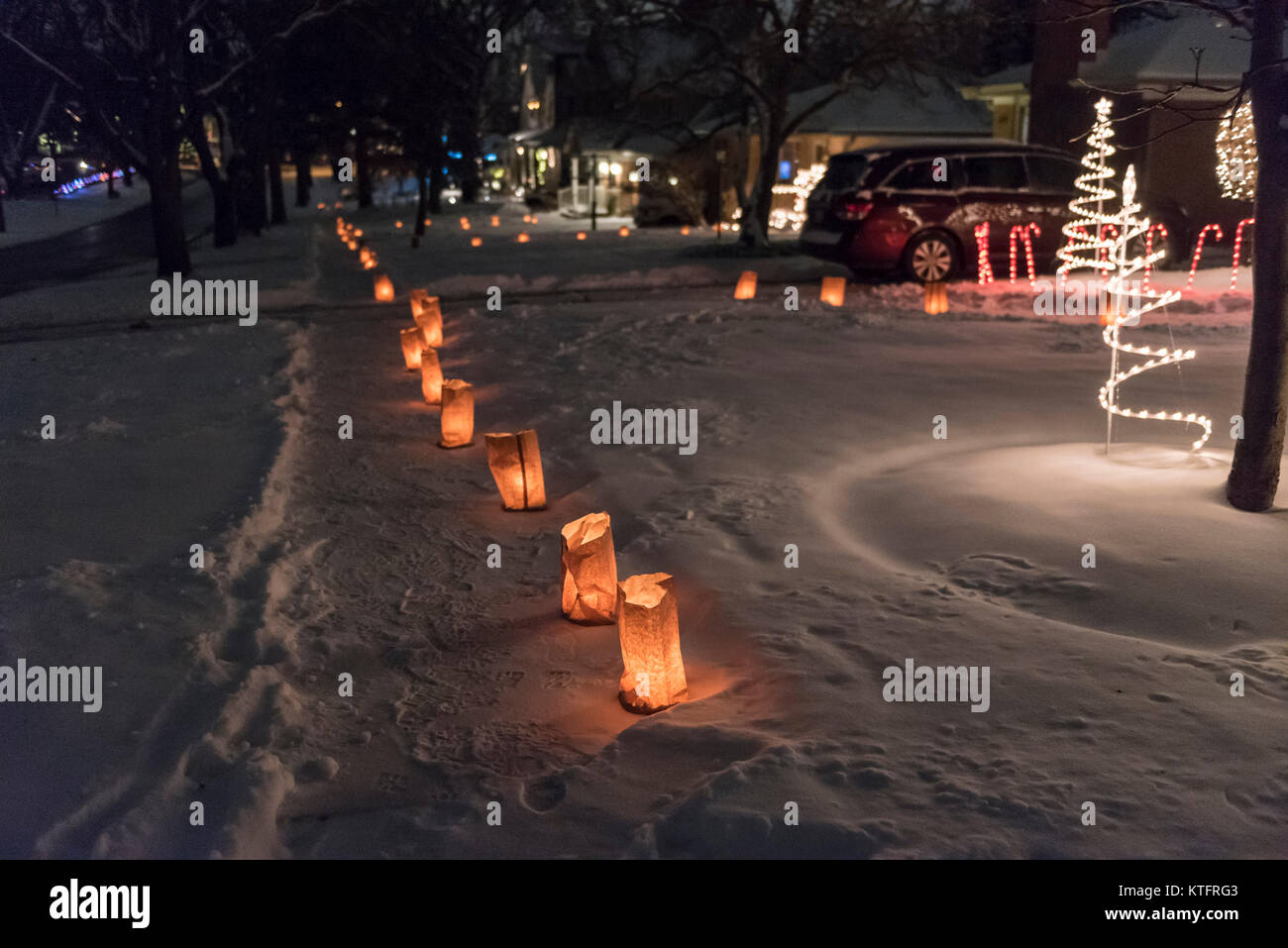 Christmas Luminaria Lighting High Resolution Stock Photography and ...