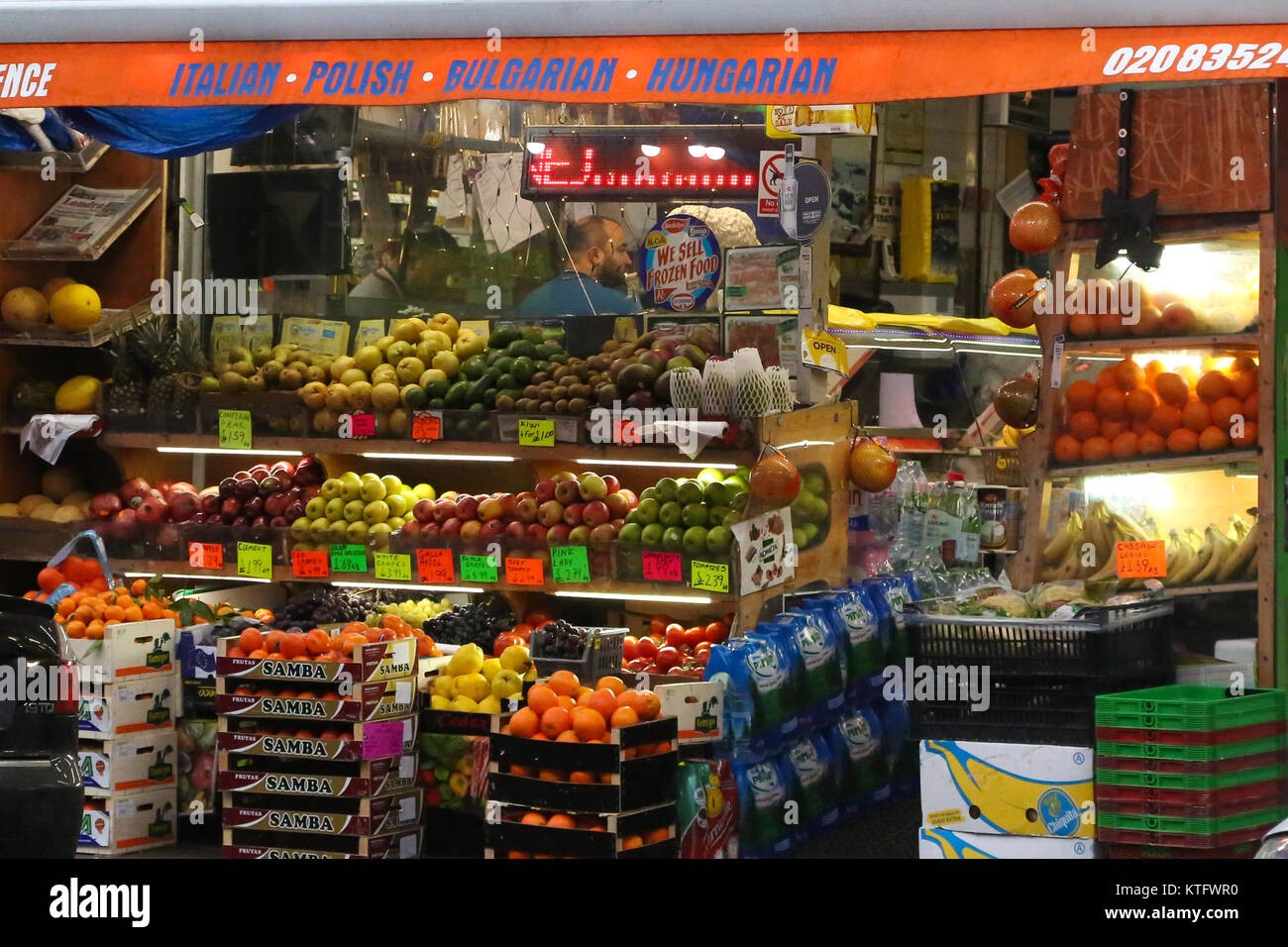 Harringay. North London. UK 25 Dec 2017 - Haringey fruit & vegetable ...