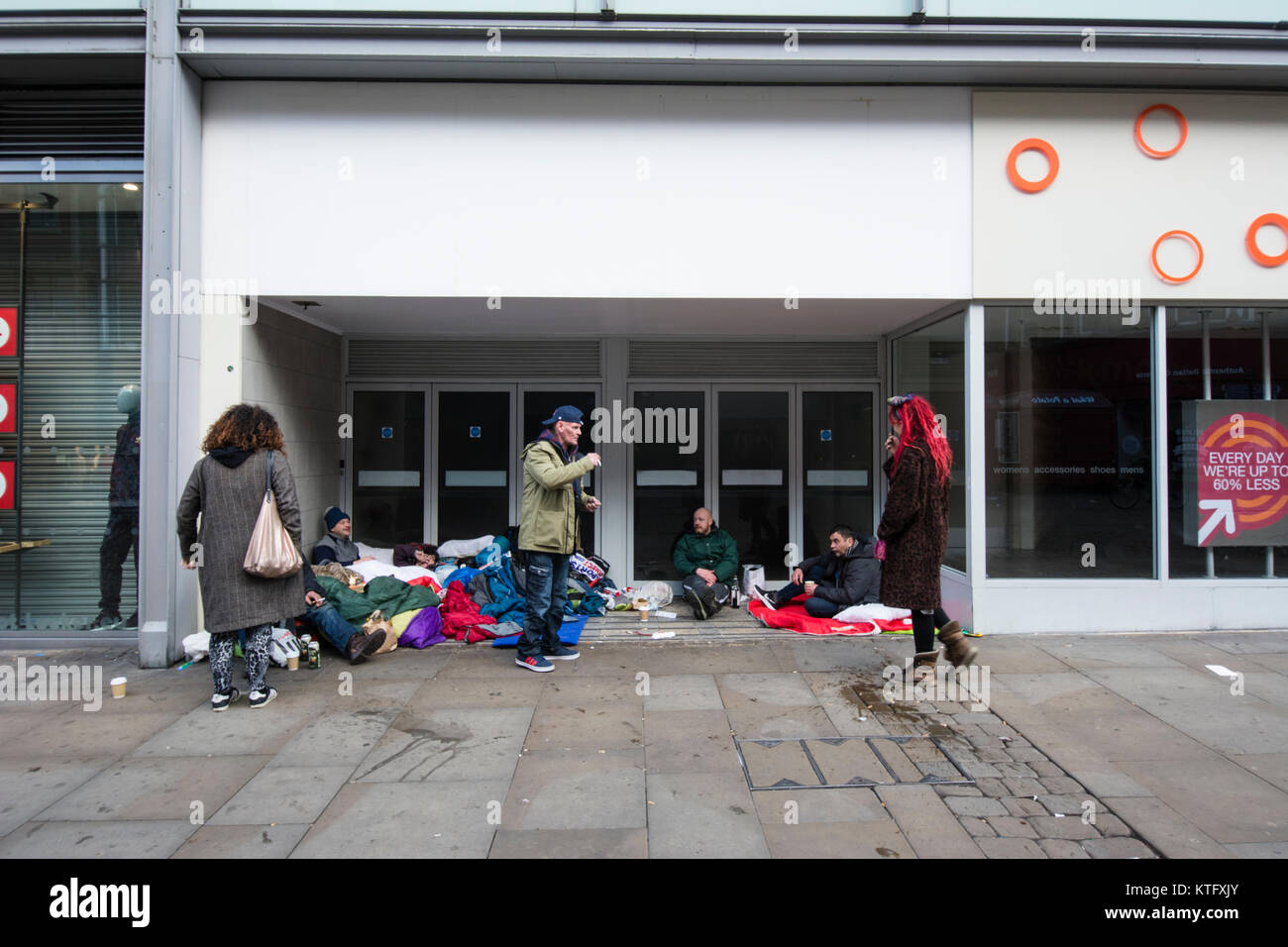 Manchester UK; 25th. December 2017: Manchester rough sleepers in ...