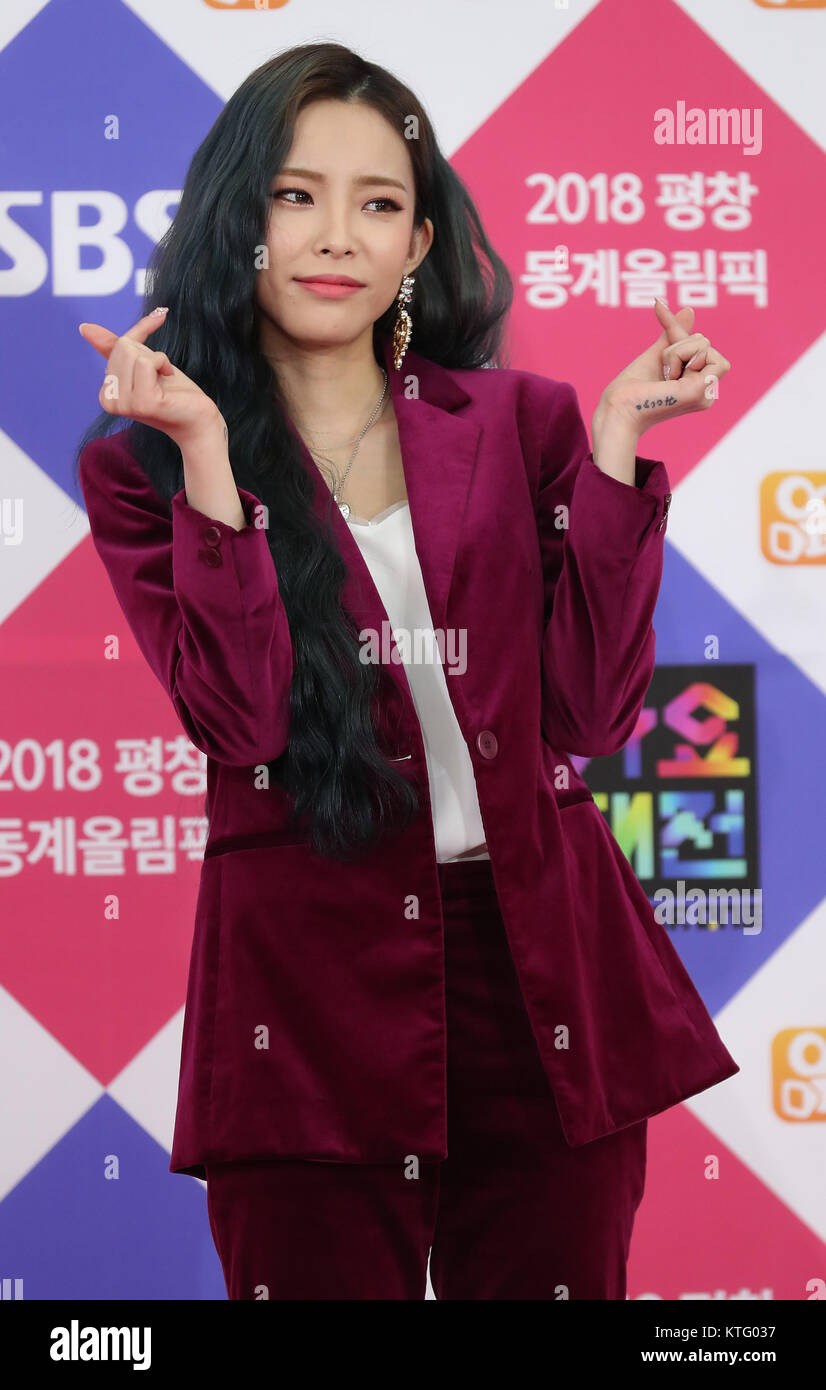 26th Dec, 2017. S. Korean singer Heize South Korean singer Heize poses ...