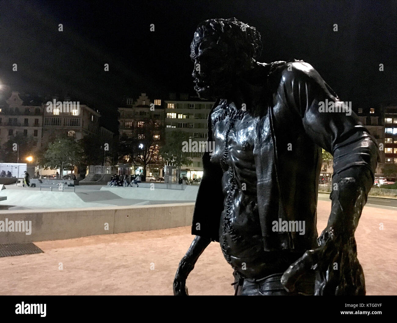 Geneva, Switzerland. 17th Oct, 2017. A statue of the Frankenstein ...