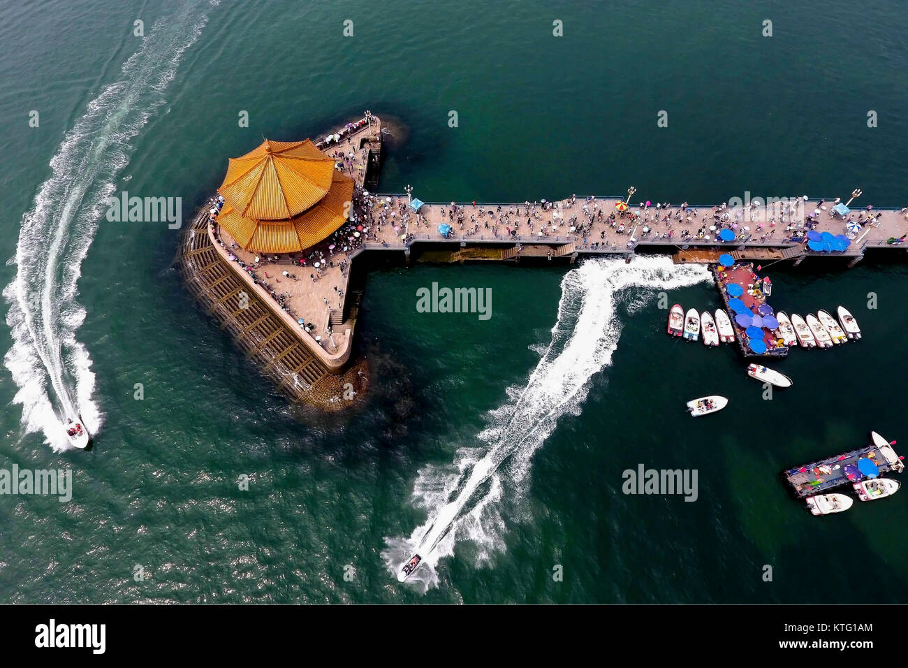 Beijing, China. 10th Aug, 2017. Aerial photo taken on Aug. 10, 2017 ...