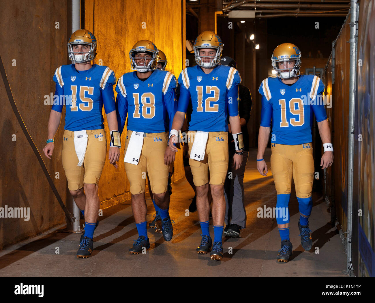 Pasadena, CA. 24th Nov, 2017. UCLA quarterbacks (3) Josh Rosen, (18 ...