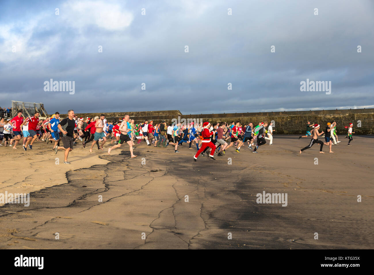 seaham boxing day dip Stock Photo - Alamy