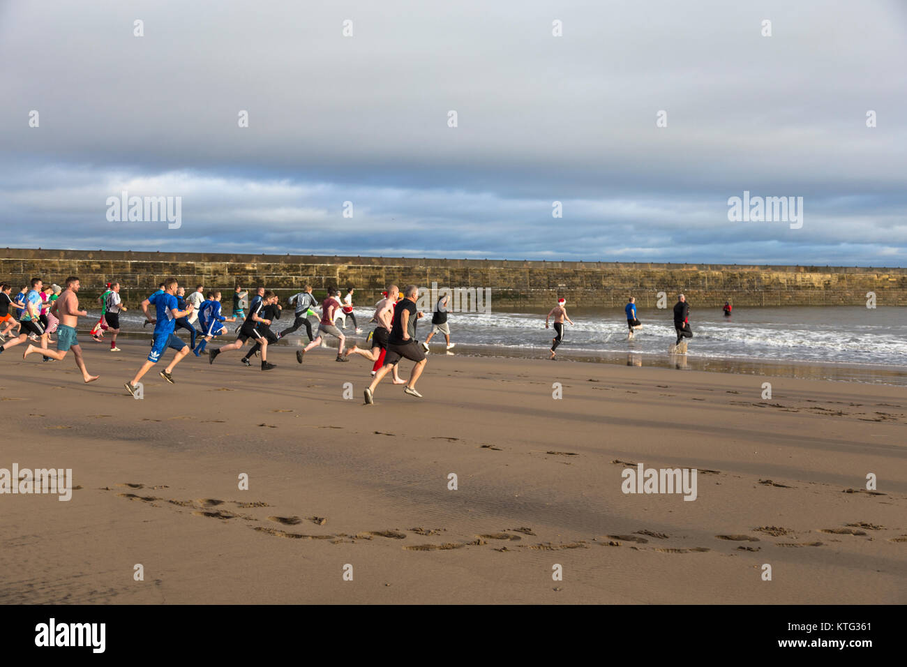 seaham boxing day dip Stock Photo - Alamy