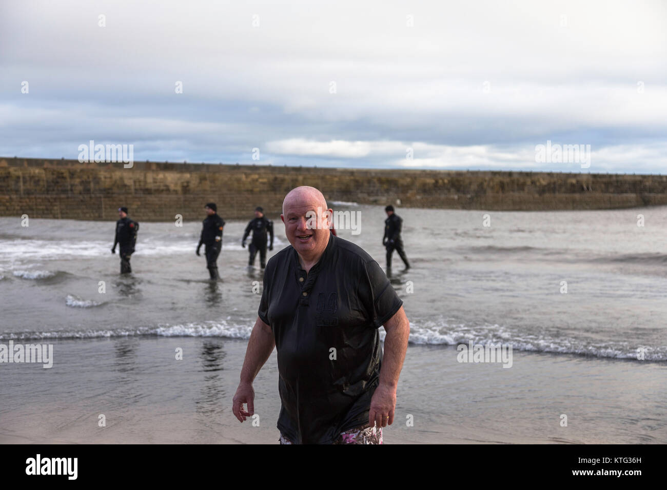 seaham boxing day dip Stock Photo - Alamy