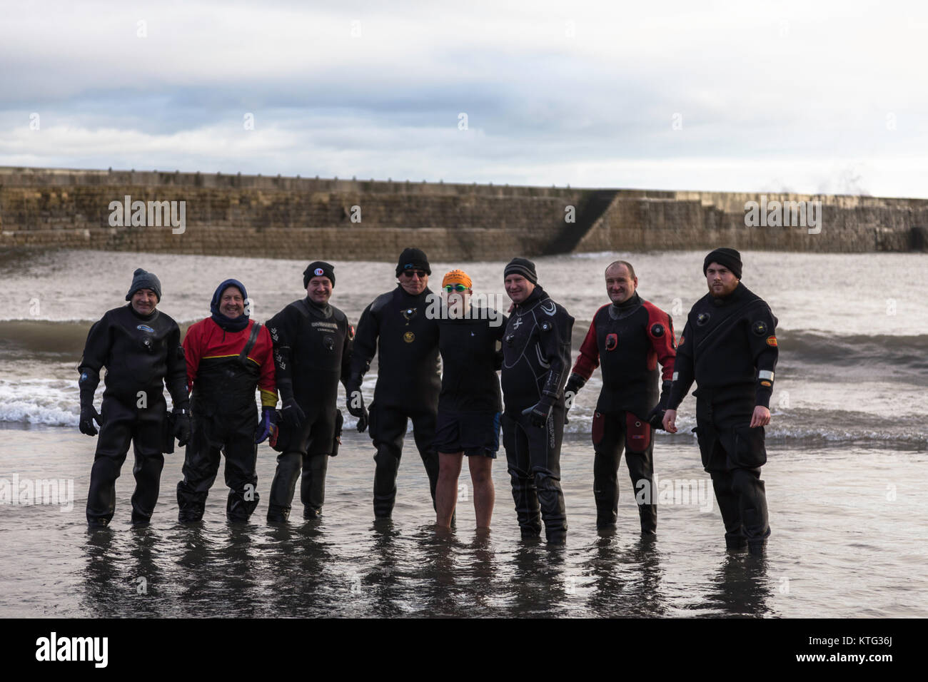 seaham boxing day dip Stock Photo - Alamy