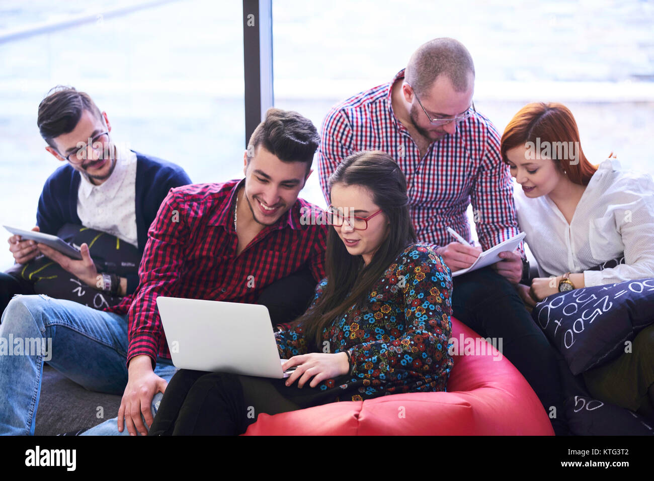 startup business people group working everyday job at modern office ...