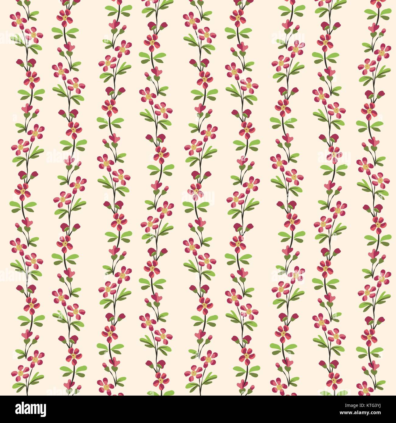 Background image of red flowers and green leaves repeat pattern ...
