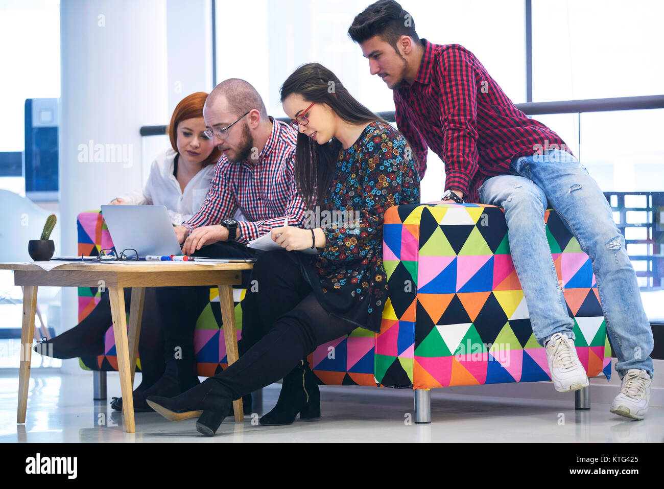 startup business people group working everyday job at modern office ...