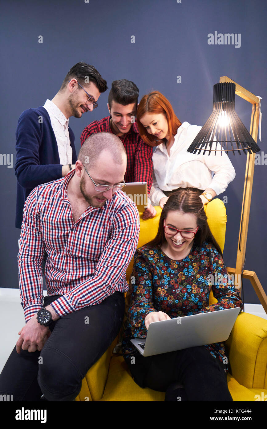startup business people group working everyday job at modern office ...