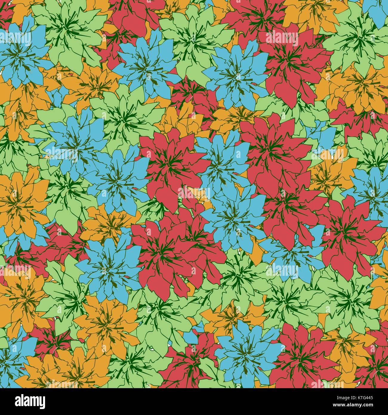 Background image of vintage colorful flowers background Stock Vector ...