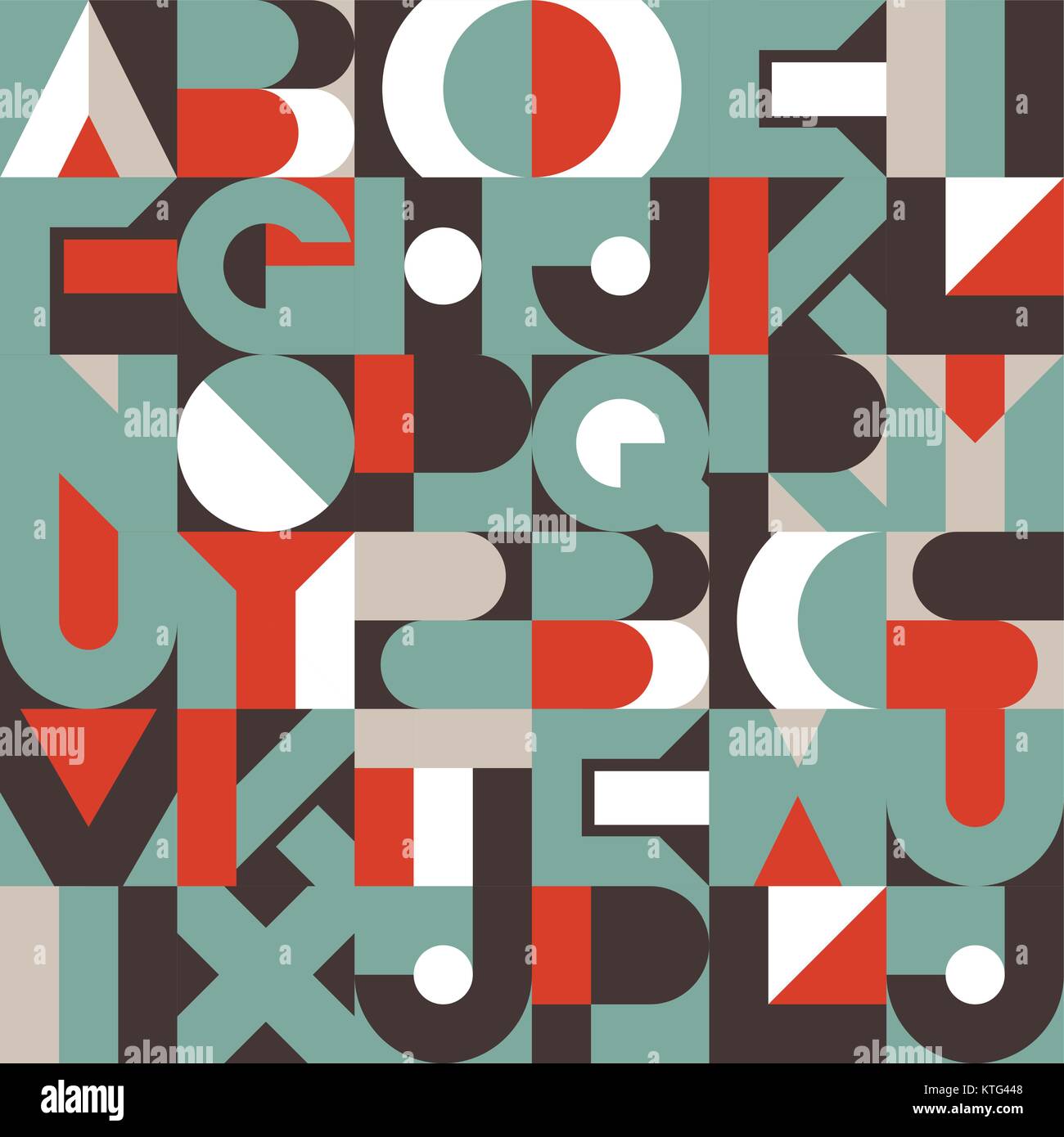 Background image of vintage style geometry alphabet pattern collage ...