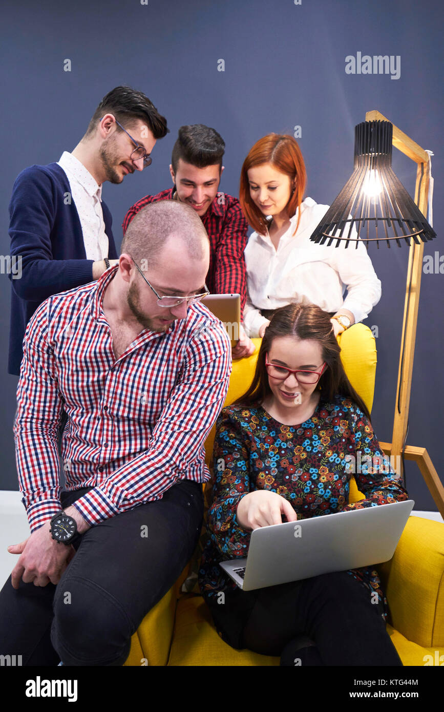 startup business people group working everyday job at modern office ...