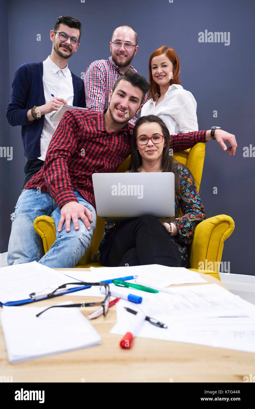 startup business people group working everyday job at modern office ...