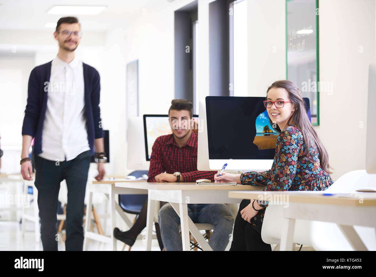 startup business people group working everyday job at modern office ...