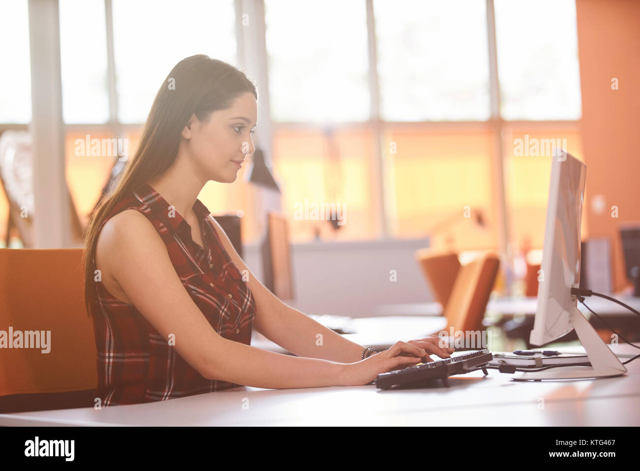 Startup business people group working everyday job at modern coworking ...