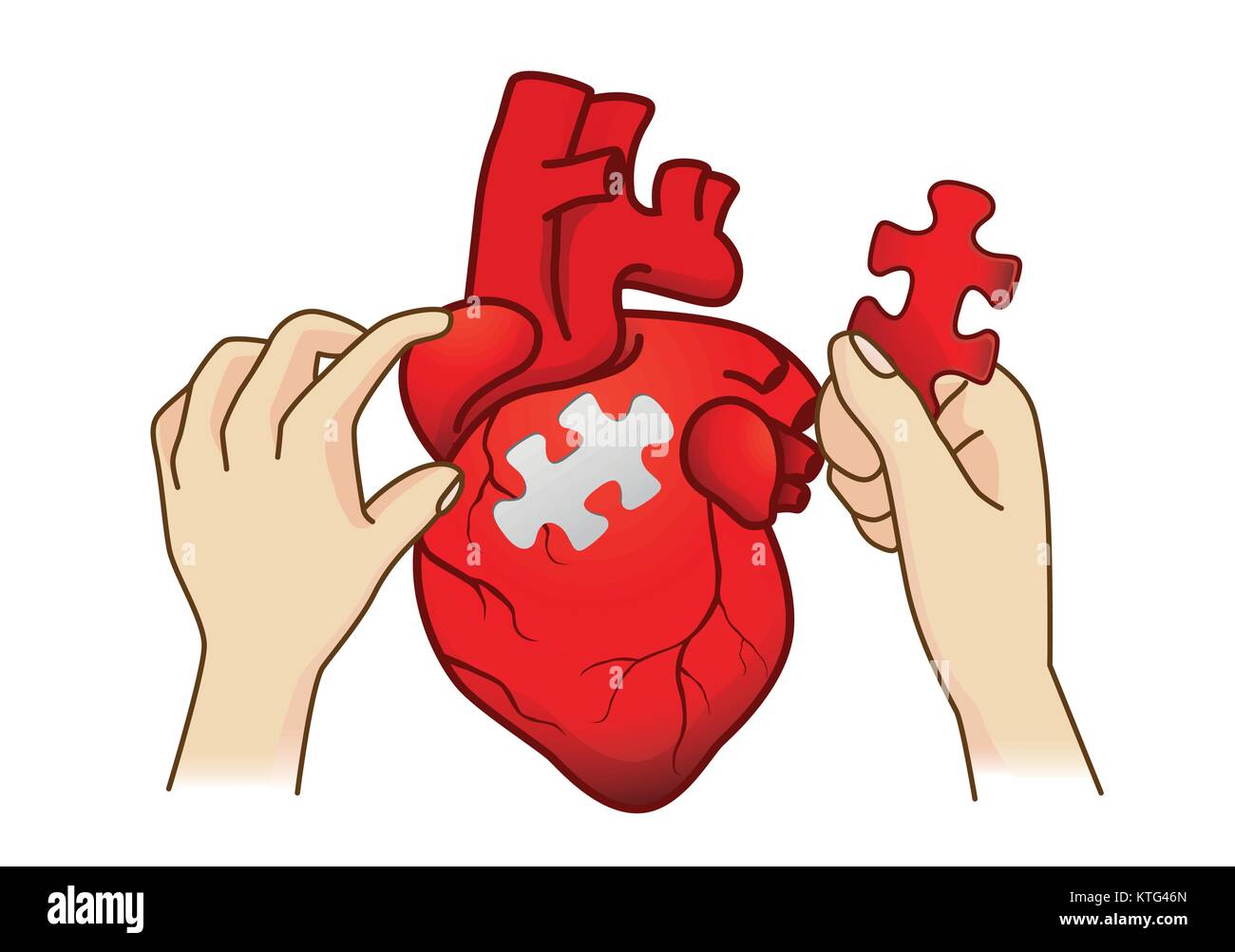 Anatomy heart puzzle Stock Vector Images - Alamy