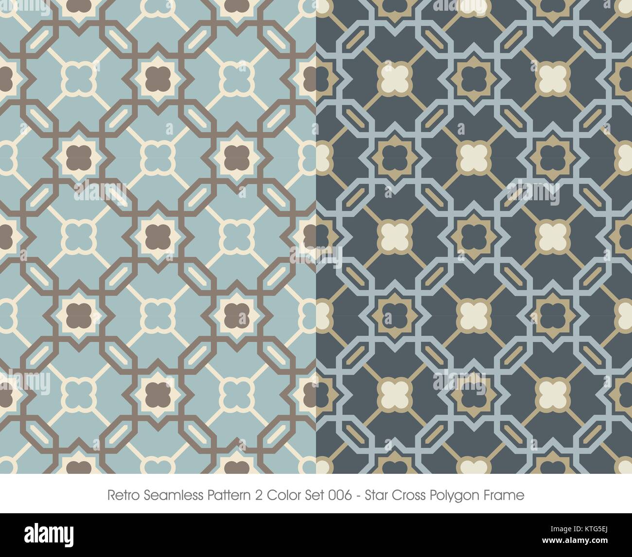 Retro Seamless Pattern Star Cross Polygon Frame Stock Vector Image ...