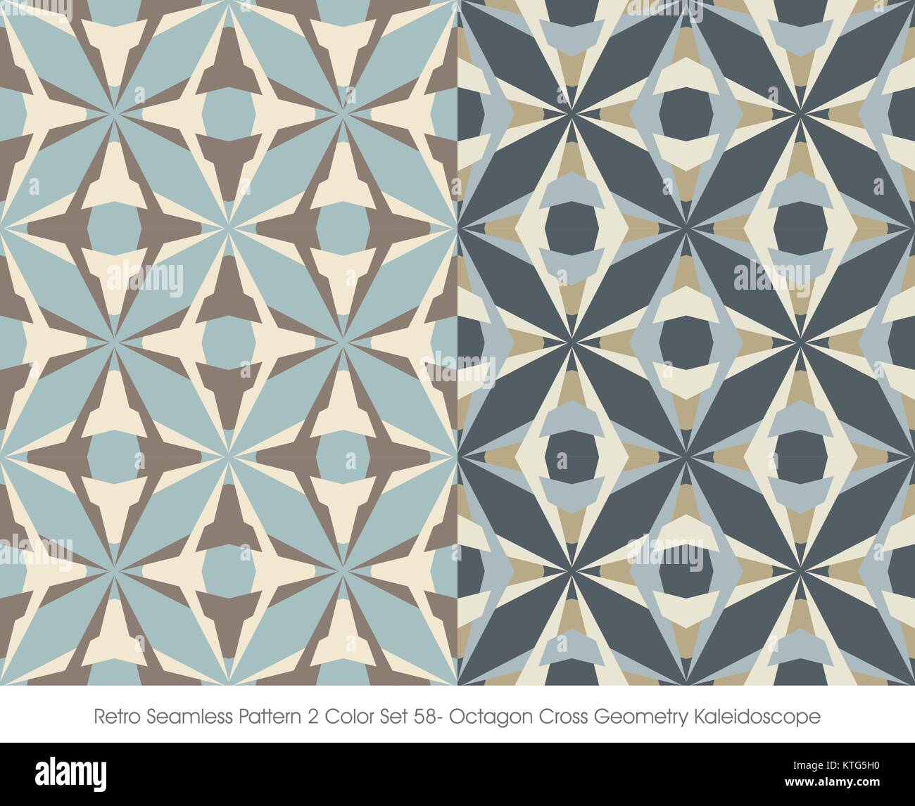 Retro Seamless Pattern Octagon Cross Geometry Kaleidoscope Stock Vector ...