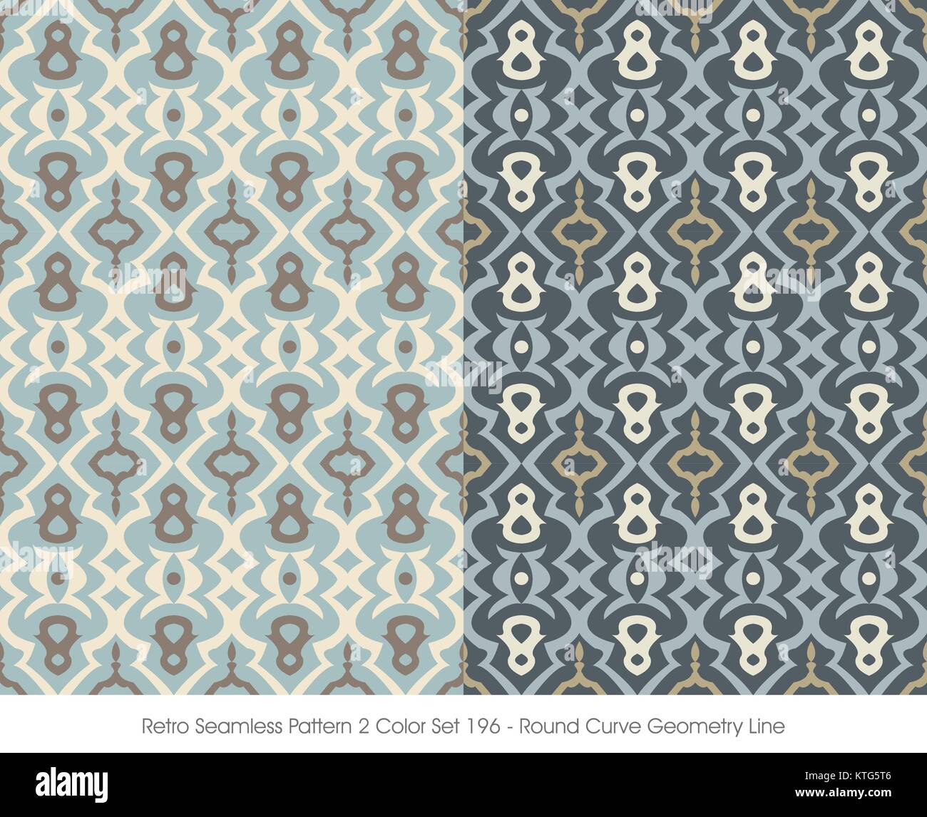 Retro Seamless Pattern Round Curve Geometry Line Stock Vector Image ...