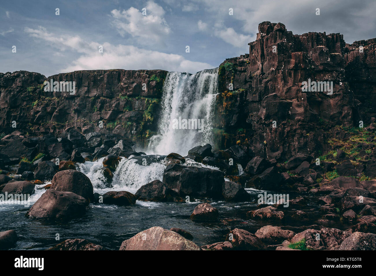 small but amazing icelandic waterfall Stock Photo - Alamy