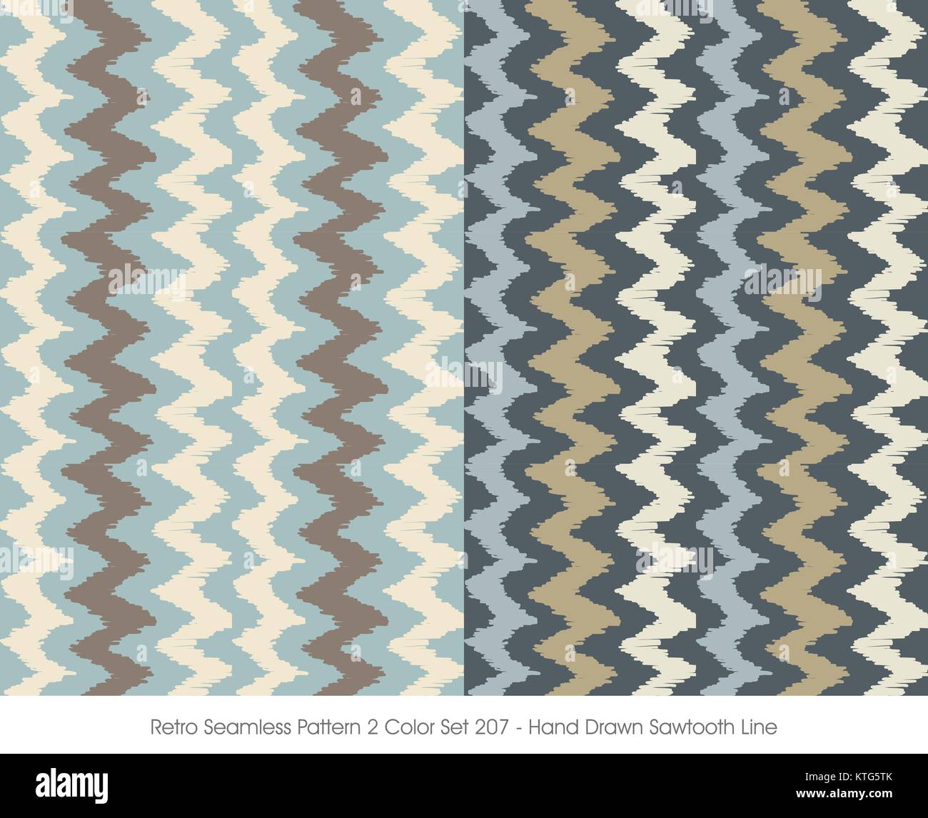 Retro Seamless Pattern Hand Drawn Sawtooth Line Stock Vector Image ...